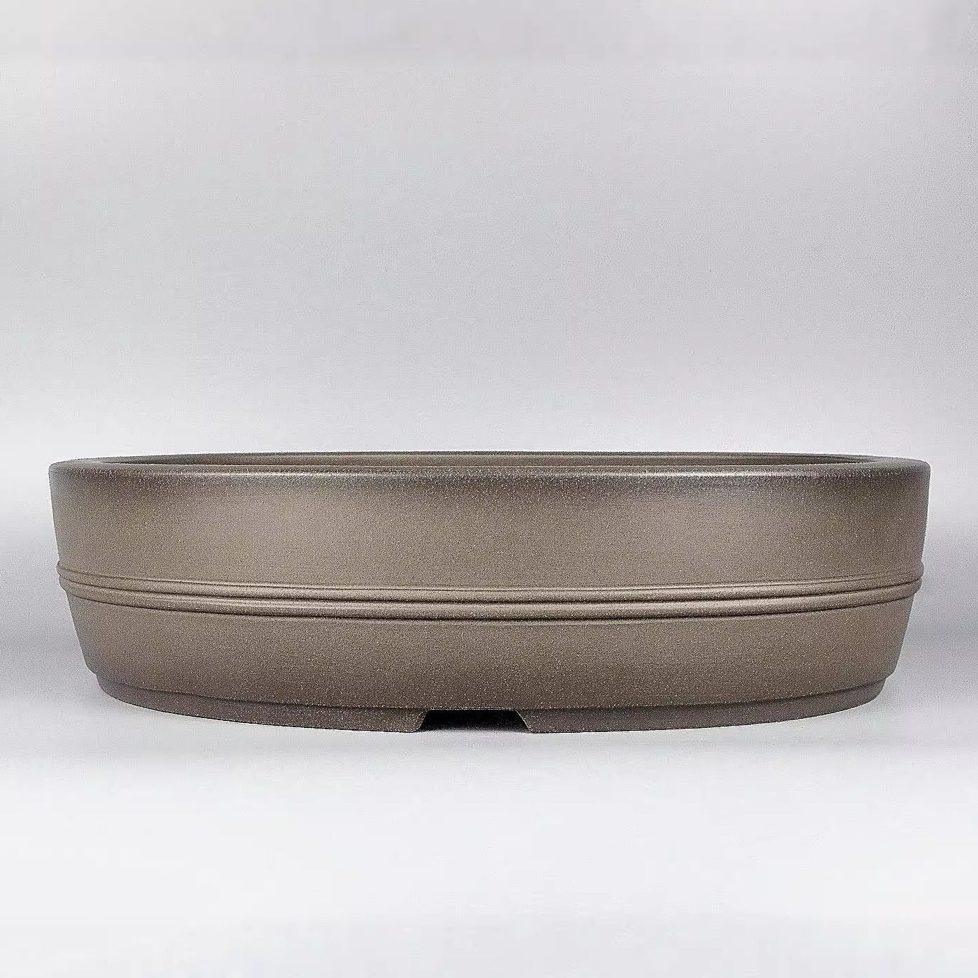 16.3" (41.5cm) Large Oval Classic Unglazed Bonsai Pot w Dual Raised Li ...