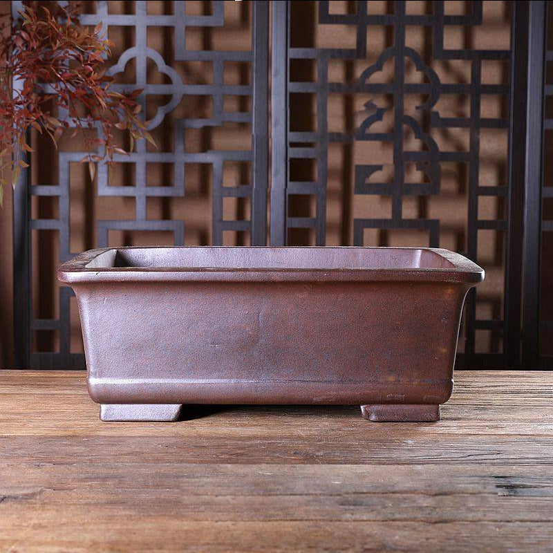 18" (45.8cm) Extra Large Rectangle Speckled Finish Unglazed Deep Bonsa ...