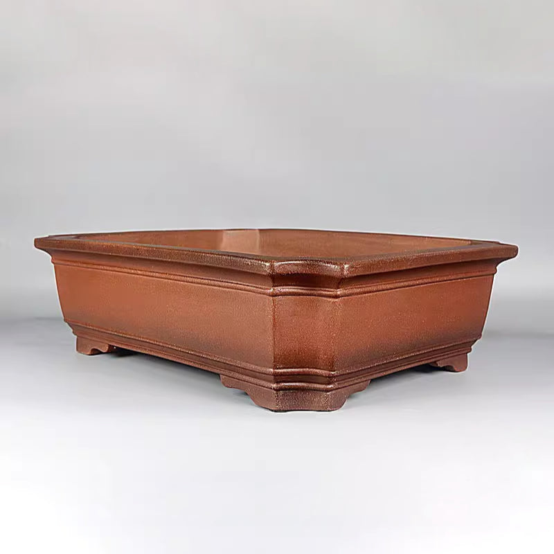 20.8" (53cm) Extra Large Rectangle Unique Bonsai Pot w Raised Lines, C ...