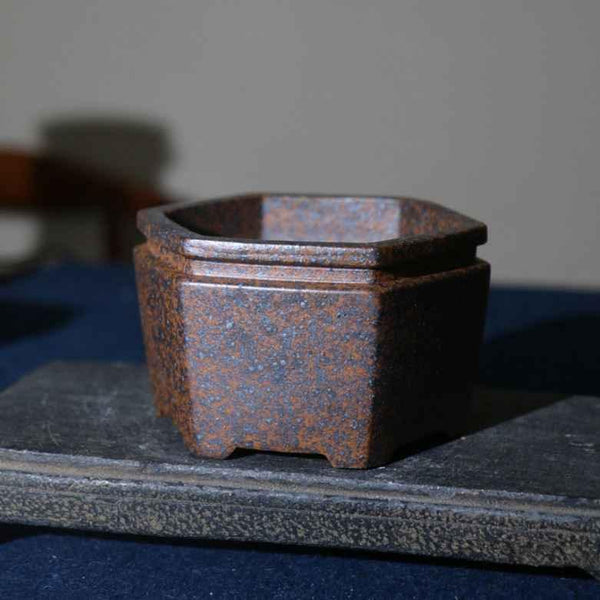 4.5" (11.5cm) Small Rustic Hexagonal Handmade Bonsai Pot – Potscape